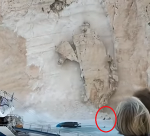 Tourists narrowly escape death as cliff collapses at Zakynthos ...