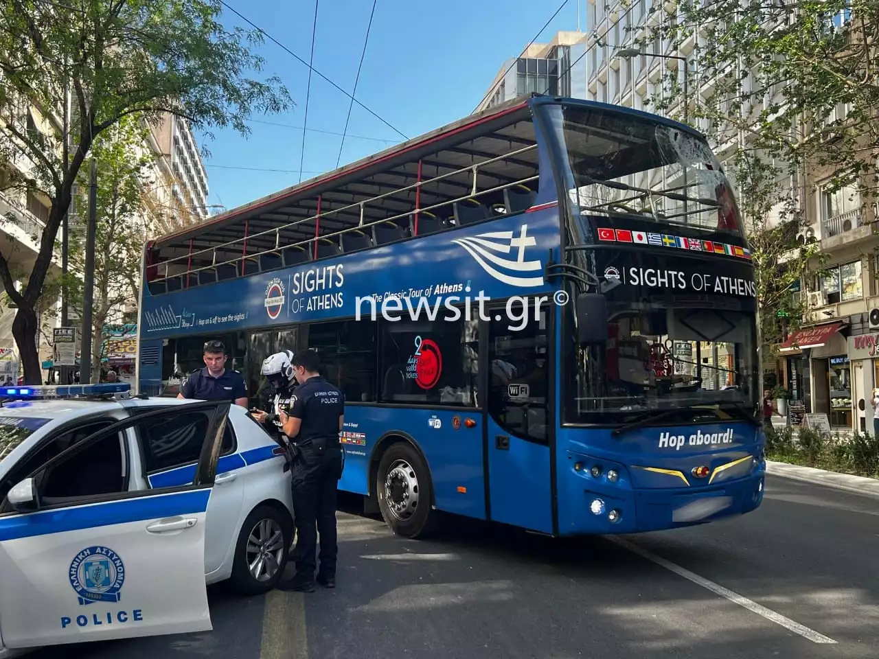 Six tourists injured when trolley bus cable falls on tourist bus in ...