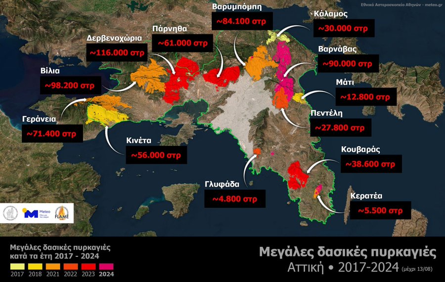 37% of forests in Attica burned down in last 8 years